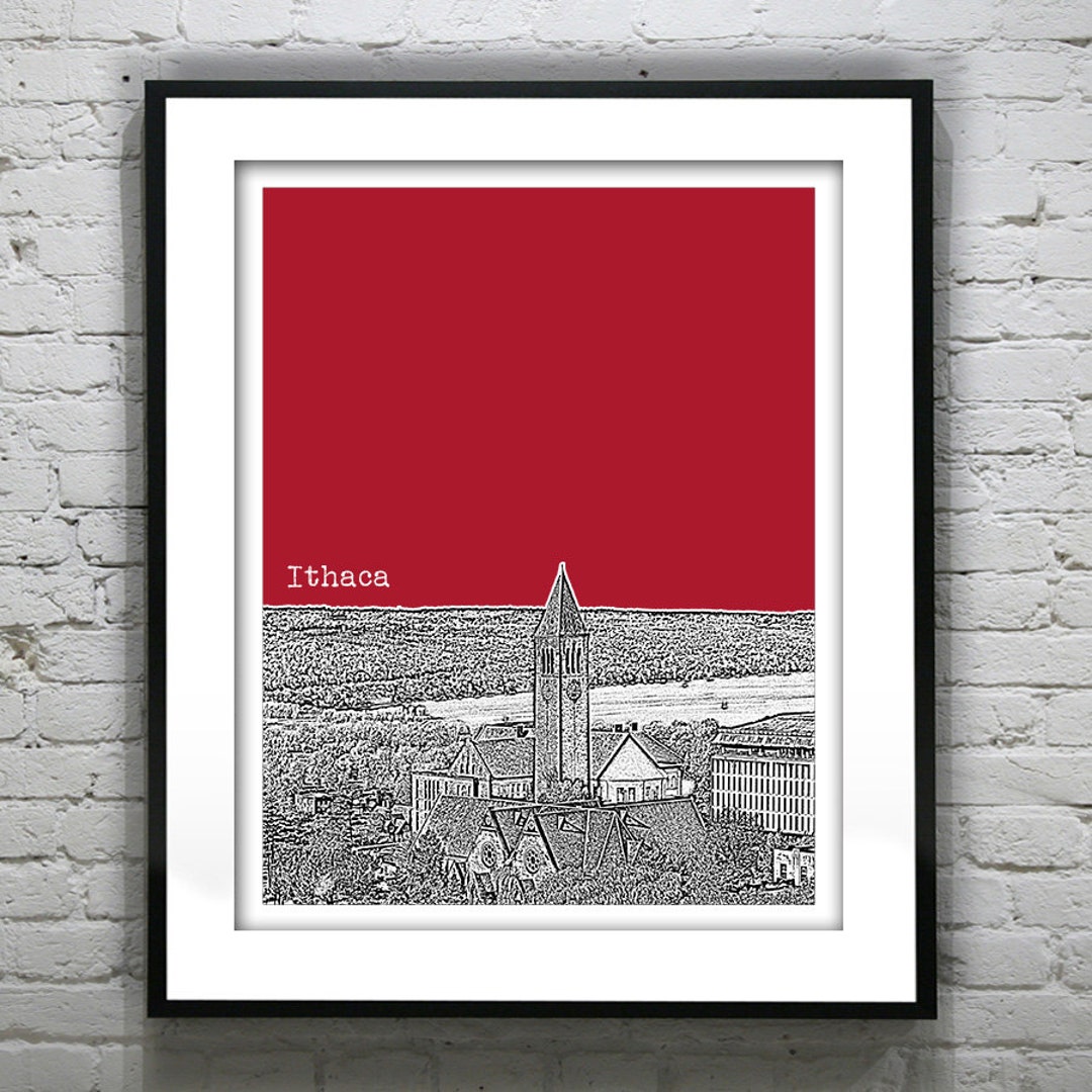 Ithaca New York Poster Print Art Skyline NY Item T1151 - Etsy