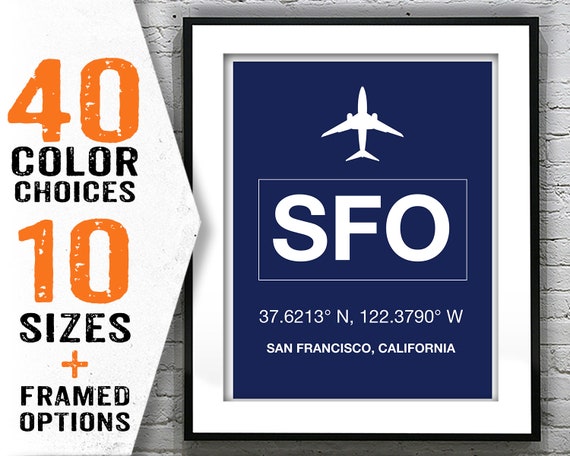SFO San Francisco International Airport Aviation Poster Art - Etsy