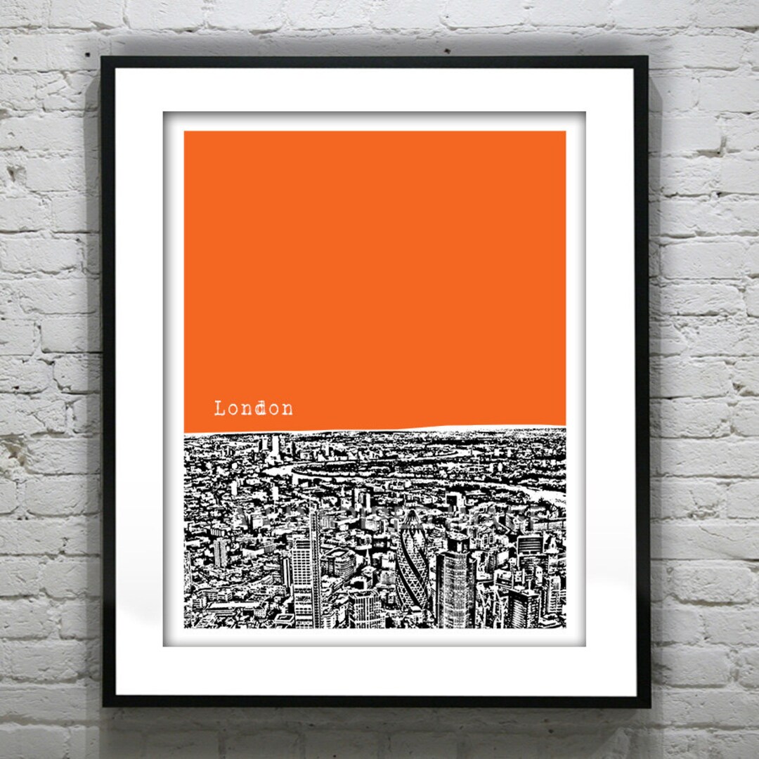 London England Poster London City Center Print Skyline Item T2319 - Etsy