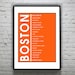 Boston T Orange Line Poster Art Print Back Bay Forest Hills Malden ...