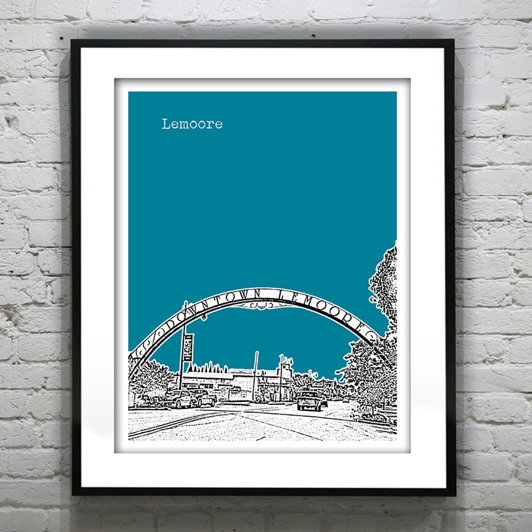 Lemoore Skyline Poster Art Print California CA - Etsy