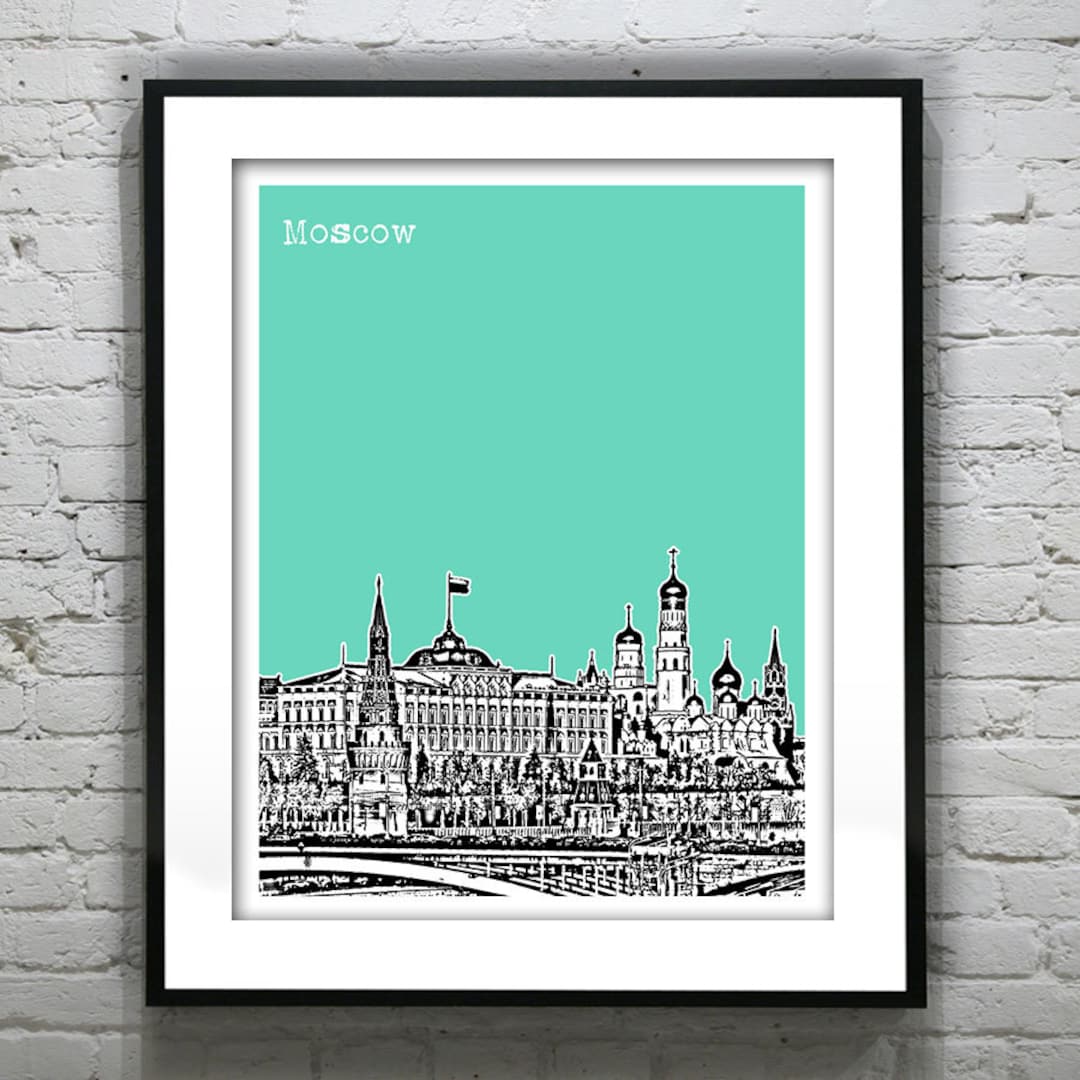 Moscow Russia City Skyline Poster Art Print - Etsy