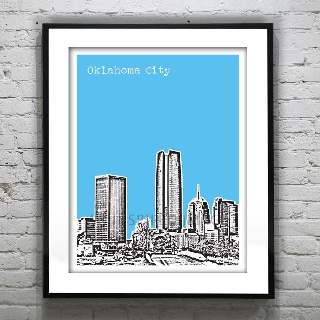 Oklahoma City Oklahoma Skyline Poster Art Print Image - Etsy