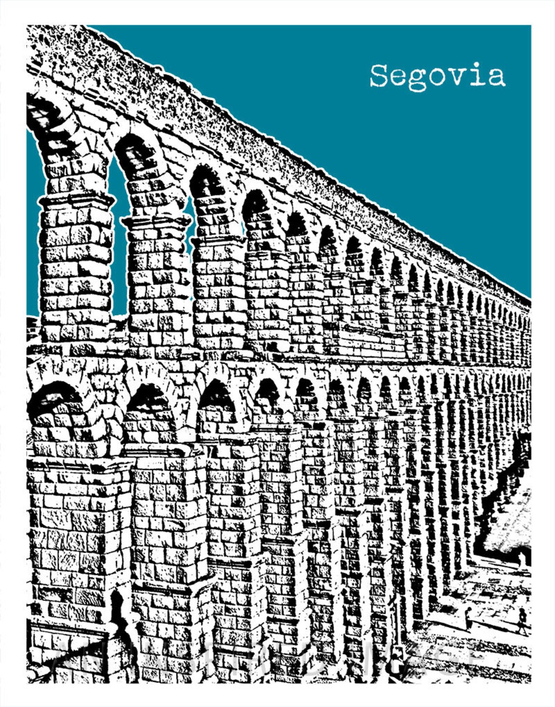 Segovia Spain City Skyline Poster Art Print Aqueduct Item T4381 - Etsy