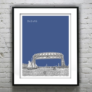 Duluth Minnesota Poster Art Skyline Print MN Version 3 - Etsy