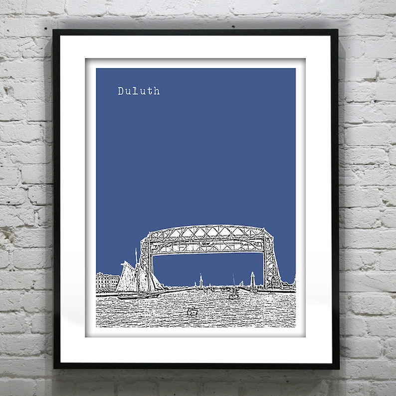 Duluth Minnesota Poster Art Skyline Print MN Version 3 - Etsy