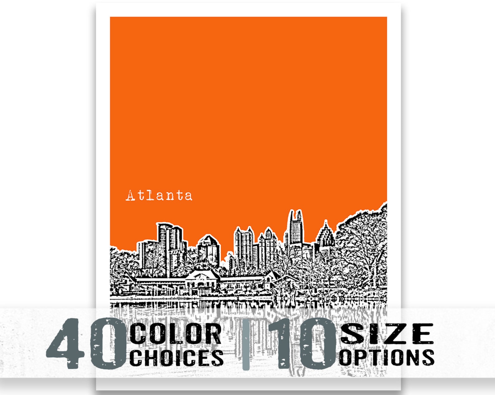 Atlanta Skyline Poster Art Print Georgia GA Item T1232 - Etsy