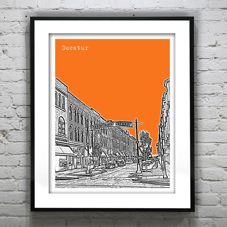 Decatur IL City Skyline Poster Print Art Illinois - Etsy