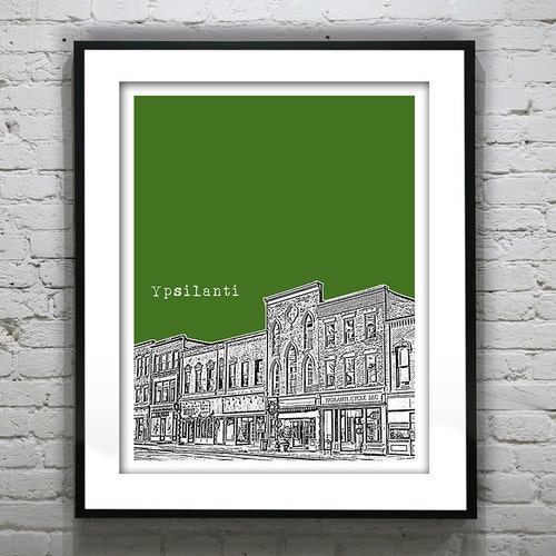 Ann Arbor Michigan City Skyline Poster City Art Print MI Item - Etsy