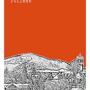 Pullman Washington Skyline Poster Art Print - Etsy