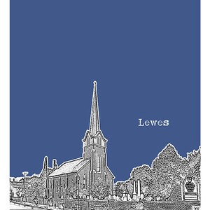 Lewes Delaware Poster Art Print Skyline DE Version 3 - Etsy