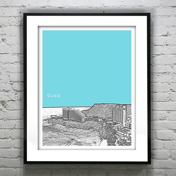 Guam Skyline Poster City Art Print | Etsy