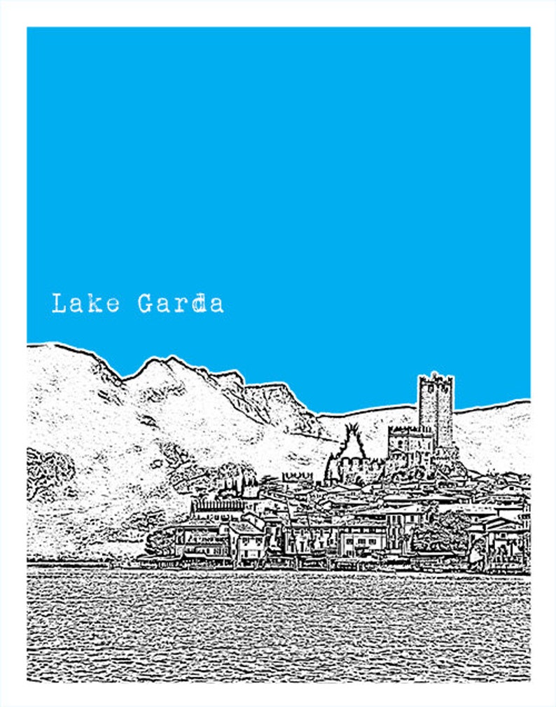 Lake Garda Italy Poster Art Print Europe - Etsy