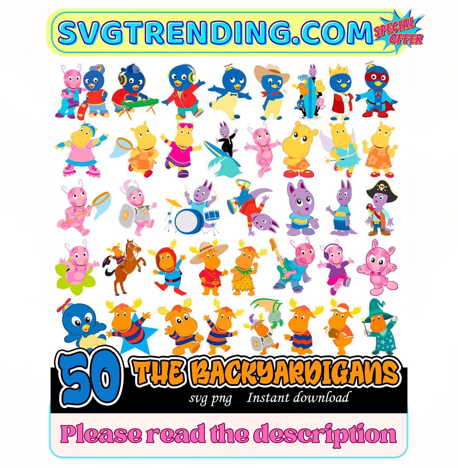 Backyardigans Clipart Backyardigans Characters SVG - Etsy