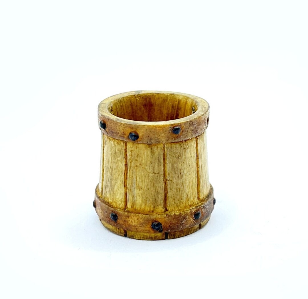 12th Scale Dolls House Miniatures, Handmade, Bentwood Flour Barrel ...
