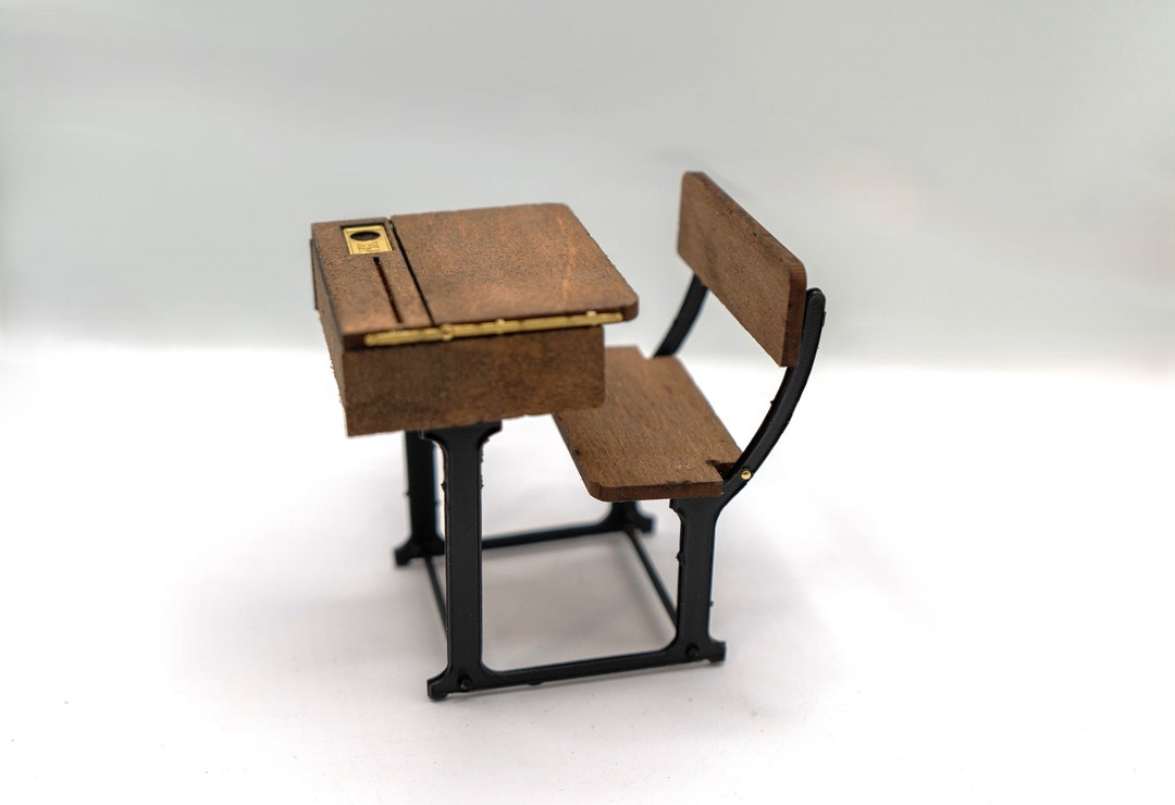Miniature 1/12 Scale School Desk DIY Kit - Ironworks & Black Country ...