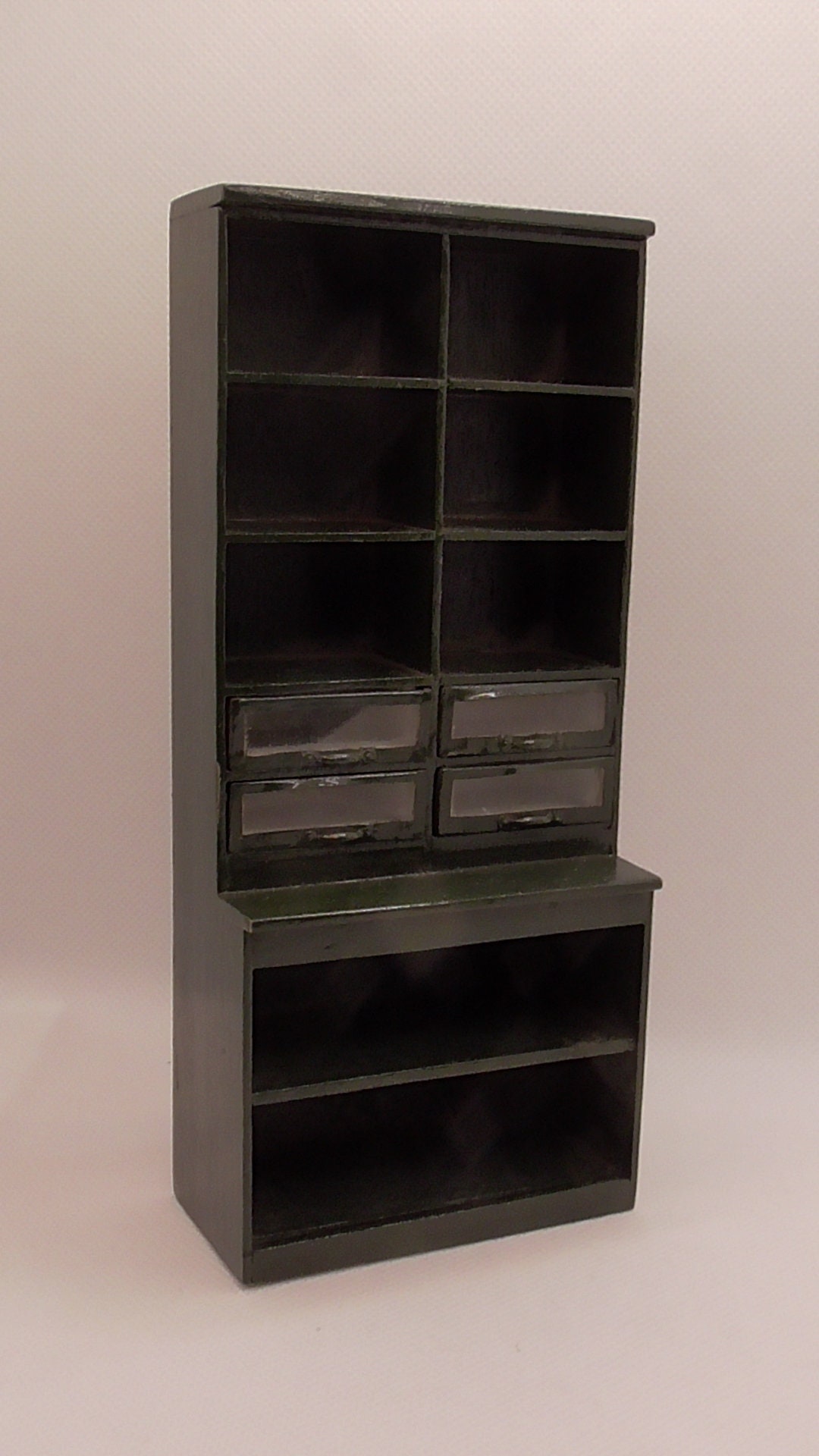 1/12 Scale Dolls House Vintage Display Cabinet With 4 Glazed - Etsy