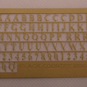 12th Scale Alphabet Sheet 5mm High by Ironwork and Black Country ...