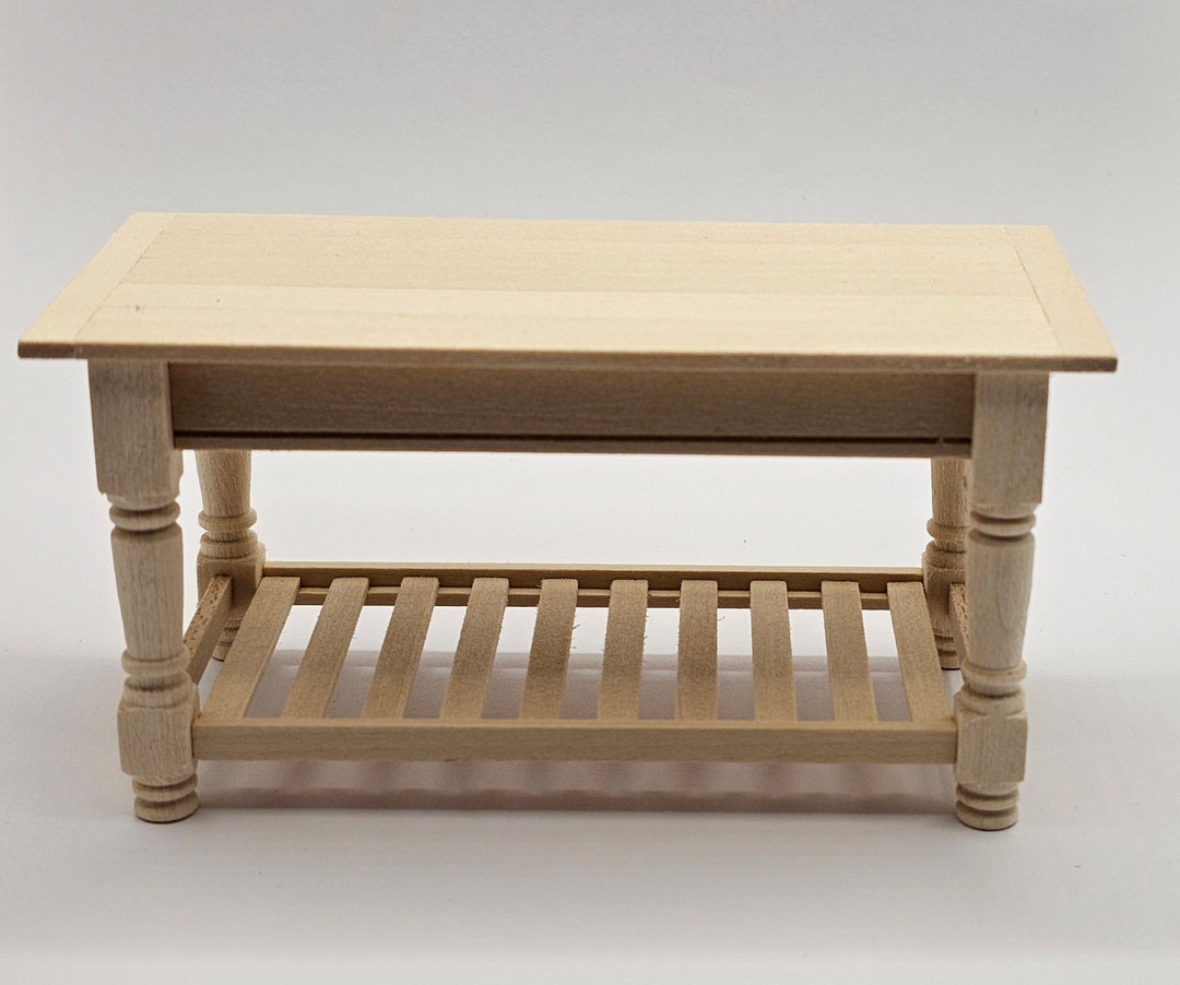 Dolls House 12th Scale Handmade Table, Kitchen Table, Farm Table HMW6 ...