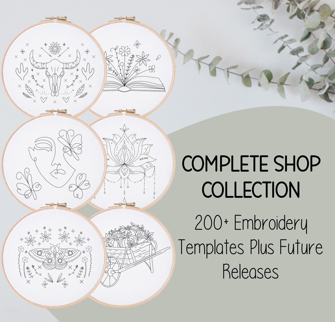 Complete Set of Embroidery Templates Includes Future - Etsy