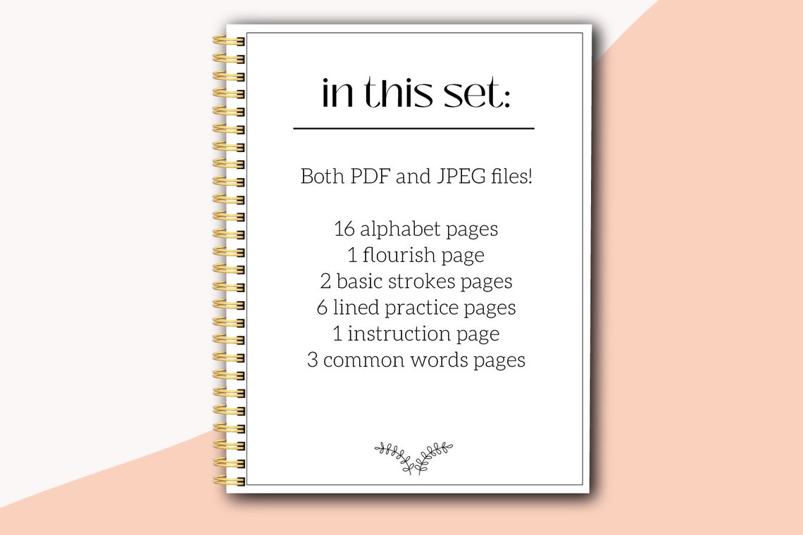 Beginner Brush Lettering Worksheets Pdf Jpeg Printable | Etsy