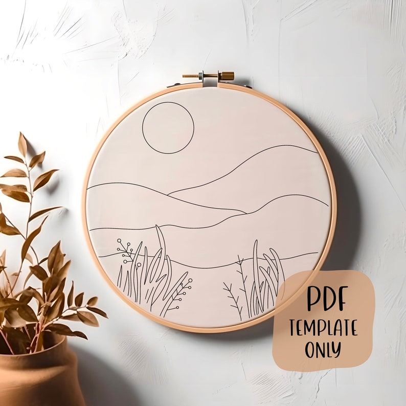 Boho Landscape 1 Embroidery Template Doodle Embroidery PDF - Etsy