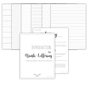 Lined Hand Lettering Worksheets Pdf and Jpeg Printable and Digital ...