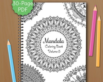 VOLUME 2 Mandala Coloring Book for Adults Instant Download | Etsy