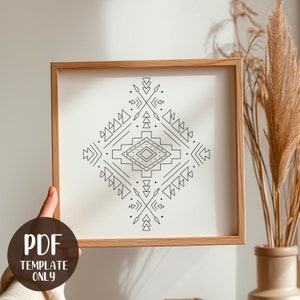 Boho Hand Embroidery Template - PDF Template - DIY Hoop Art ...