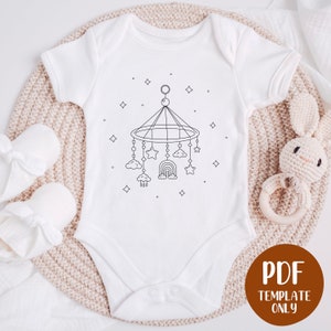 Baby Mobile Hand Embroidery Template - Nursery Embroidery - PDF ...