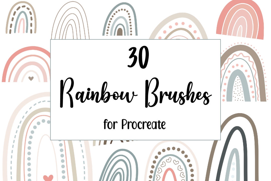 30 Procreate Rainbow Brush Set -- Boho Hand Drawn Rainbows ...