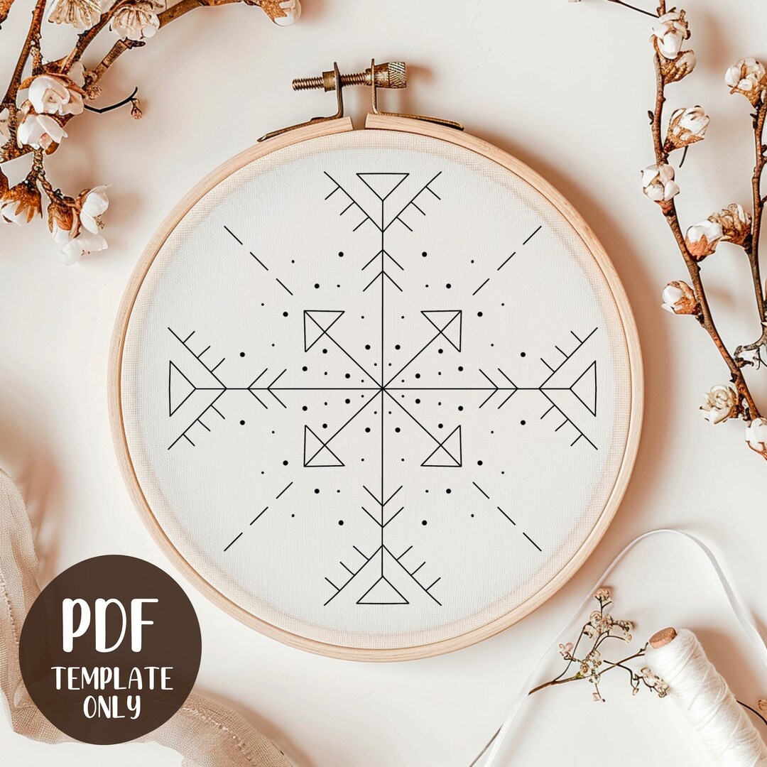 Boho Hand Embroidery Template - PDF Template - DIY Hoop Art ...