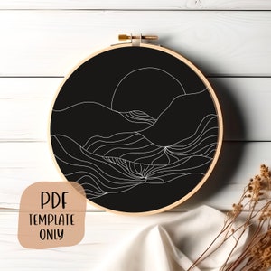 Boho Landscape 6 Embroidery Template - Doodle Embroidery - PDF Template ...