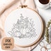 Fall House Hand Embroidery Template - Autumn Embroidery - Embroidery ...