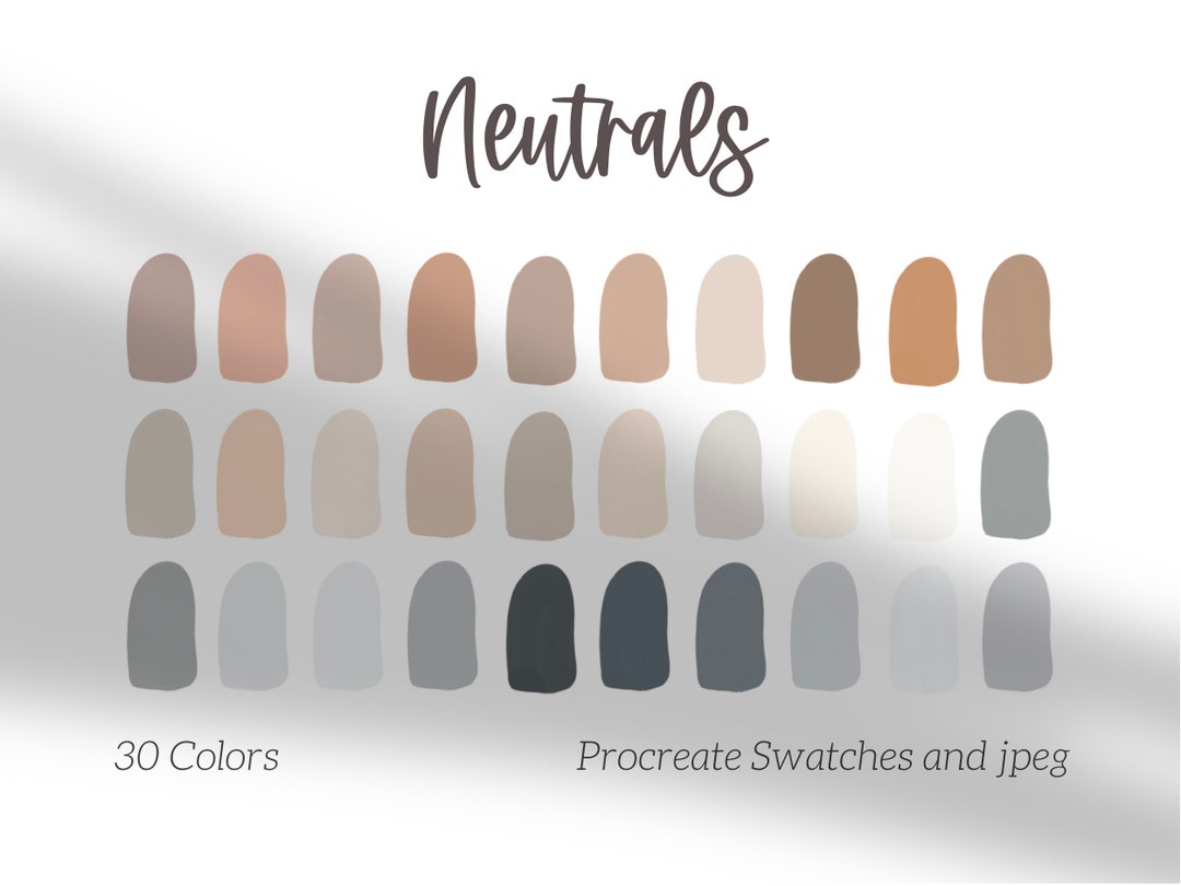 Neutrals Procreate Color Palette 30 Swatches Commercial or Personal Use ...