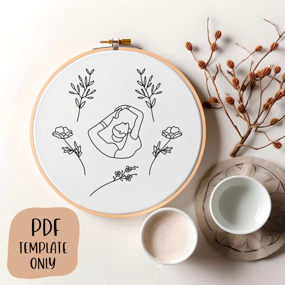 Stretching Dancer Hand Embroidery Template PDF Template DIY Hoop Art ...
