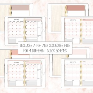 Rose Gold Undated Digital Planner With Hyperlinks - 4 Color Variations ...