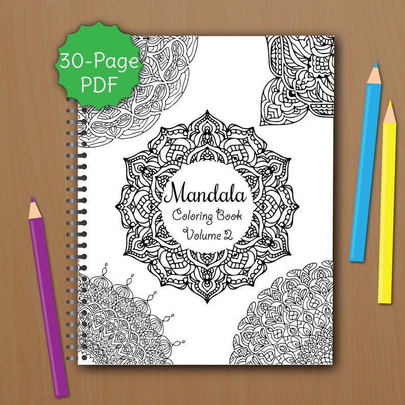 VOLUME 2 Mandala Coloring Book for Adults Instant Download | Etsy