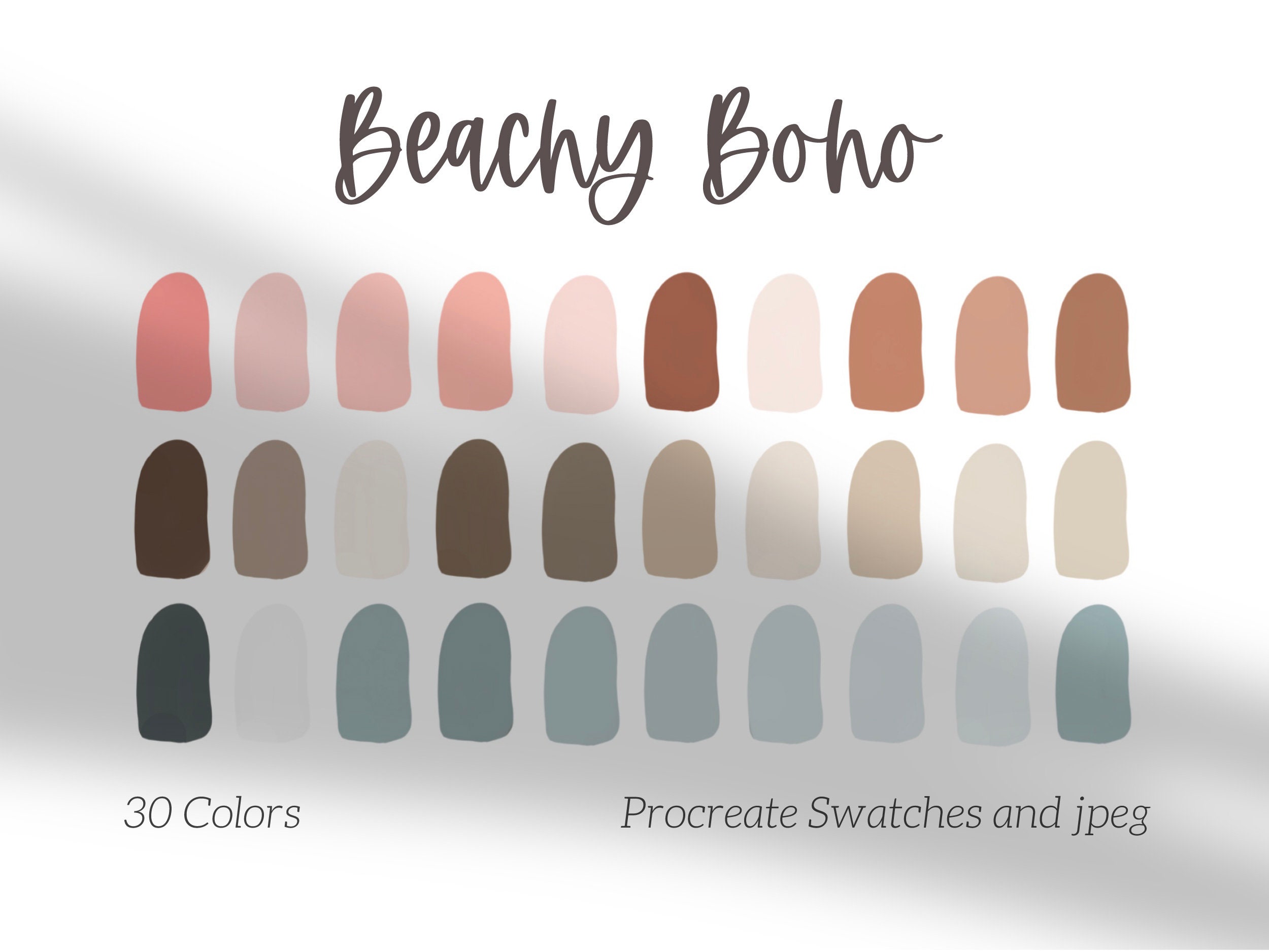 Beachy Boho Procreate Color Palette 30 Swatches Commercial - Etsy