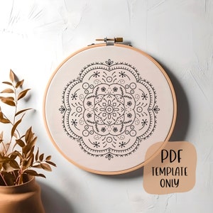 Mandala Hand Embroidery Template - Doodle Embroidery - PDF Template ...