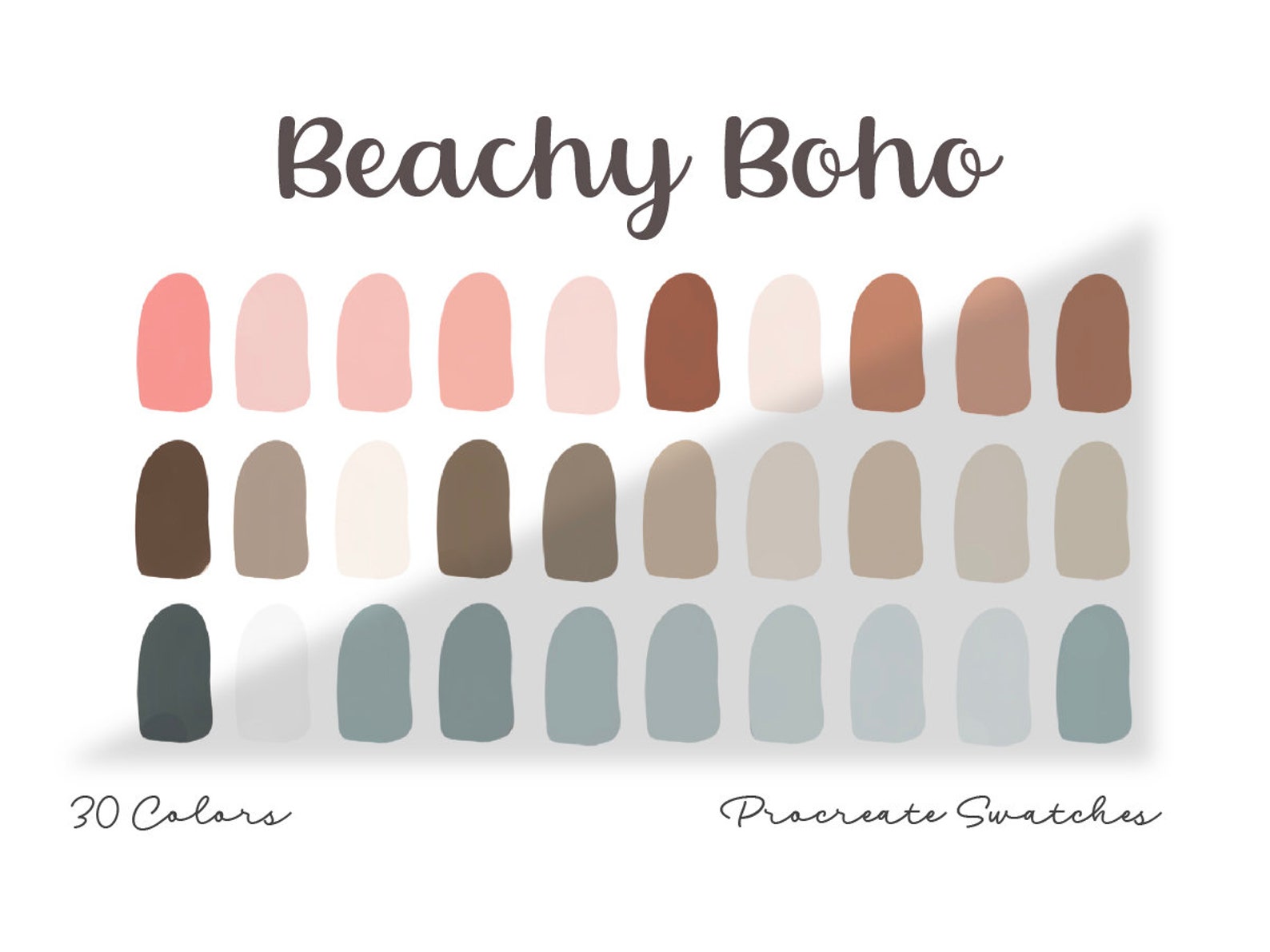 Beachy Boho Procreate Color Palette 30 Swatches Commercial | Etsy