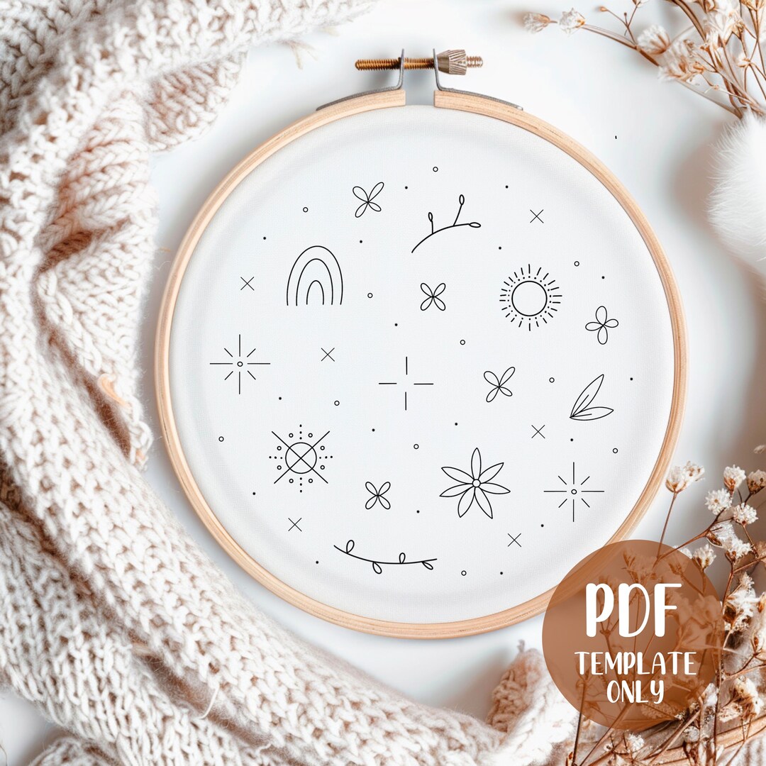 Nursery Collage Hand Embroidery Template - Nursery Embroidery - PDF ...