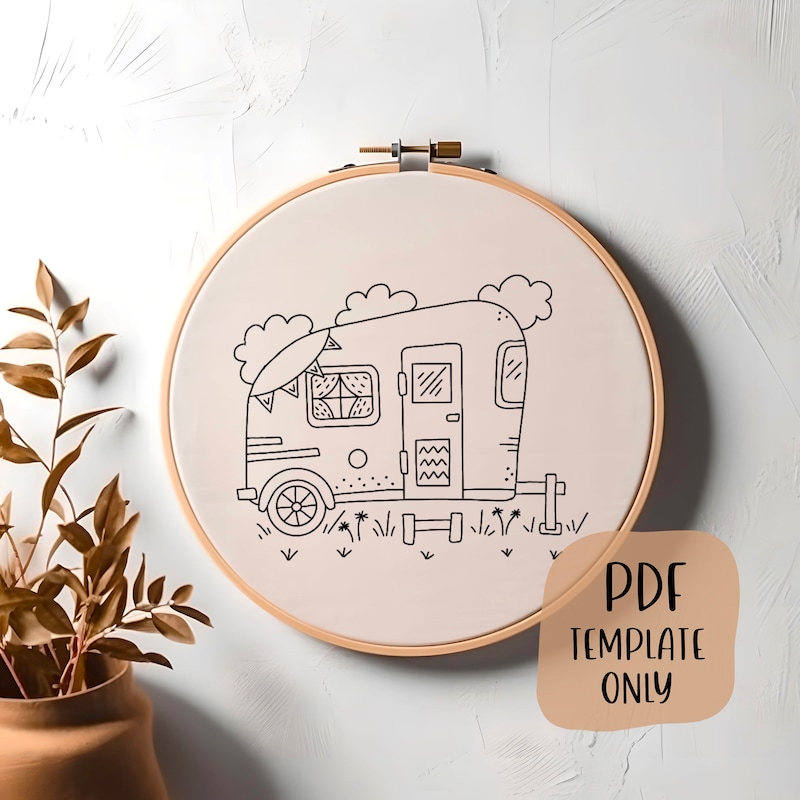 Camper Embroidery - Etsy