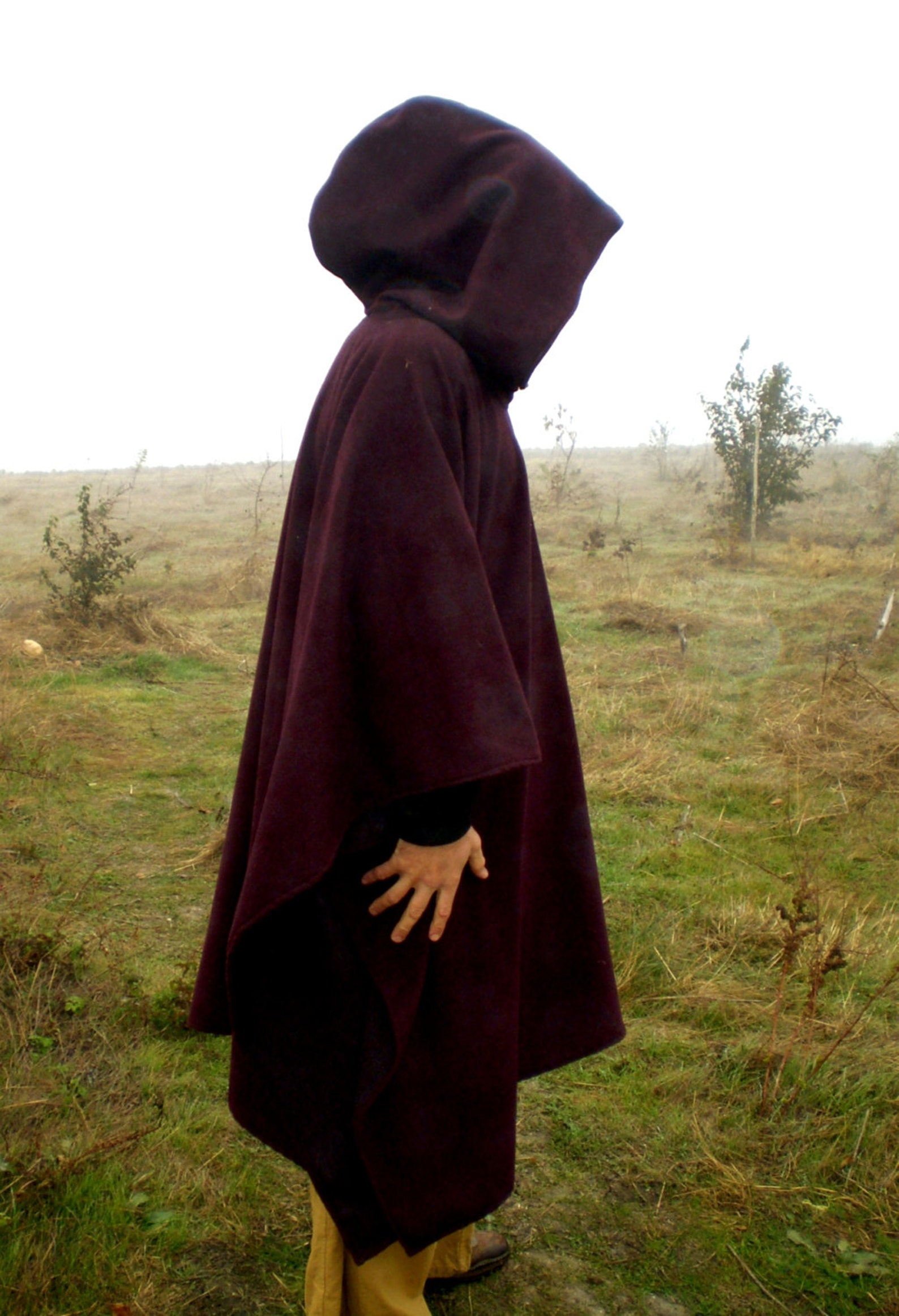 Woolen Hooded Elven Poncho Medieval Fantasy Cashmere Cloak - Etsy UK