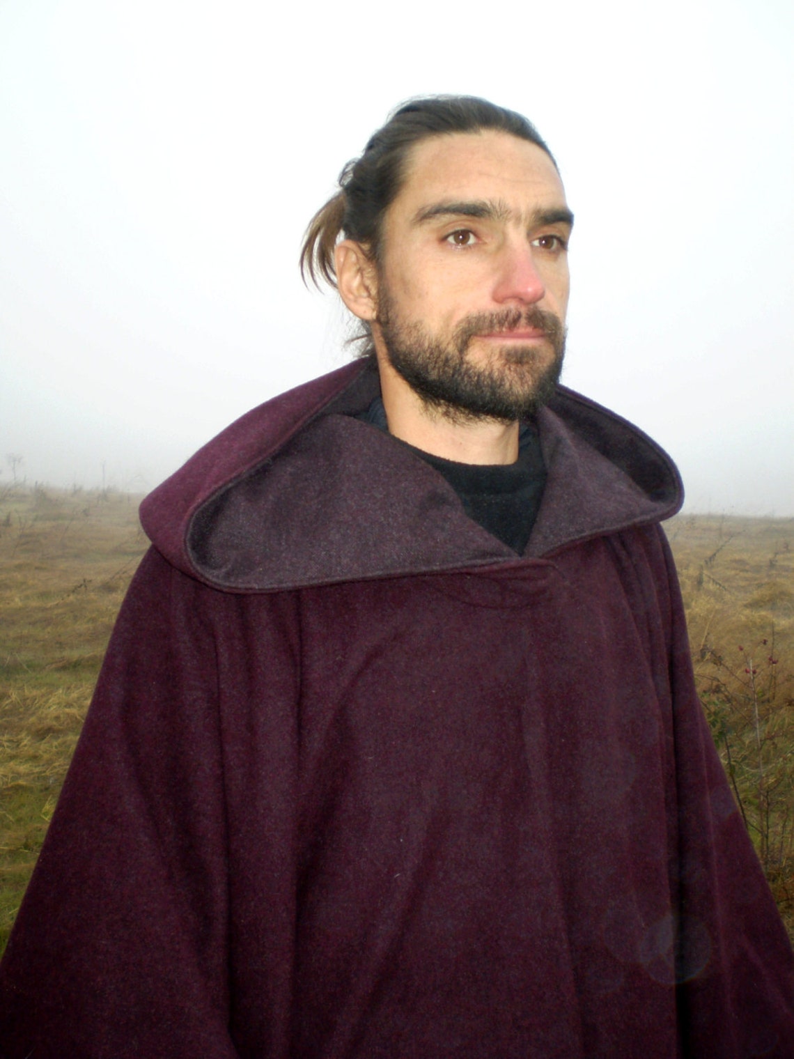 Woolen Hooded Elven Poncho Medieval Fantasy Cashmere Cloak | Etsy