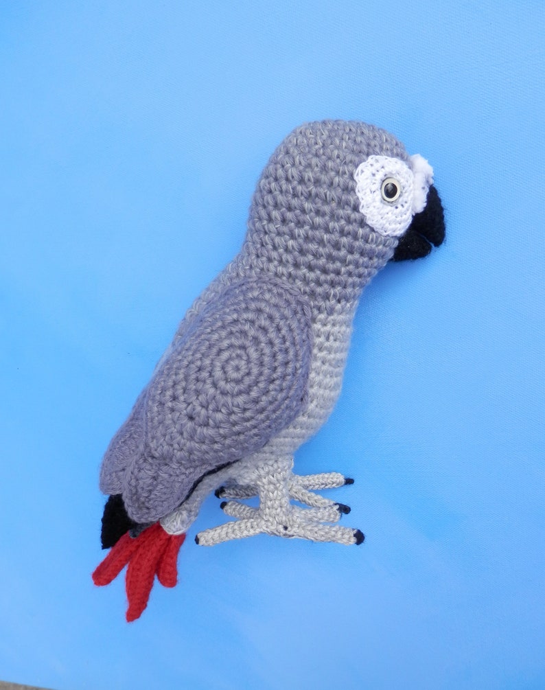 African Grey Parrot Crochet PATTERN USA Terms - Etsy