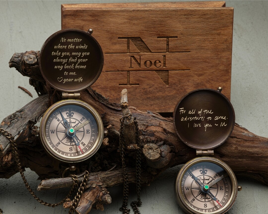 Custom Engraved Working Handmade Brass Compass Gift for Men ...