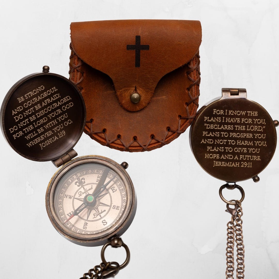 Personalized Compass Baptism Gift - Custom Engraved Compass for Teen ...