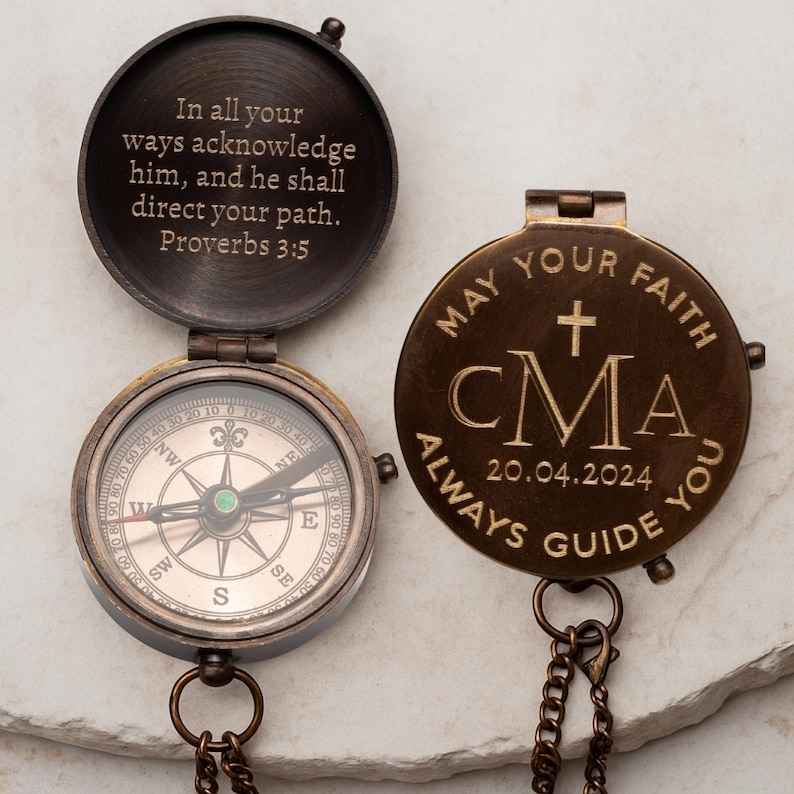 Confirmation Gift – Personalized Engraved Compass – Catholic Gift ...