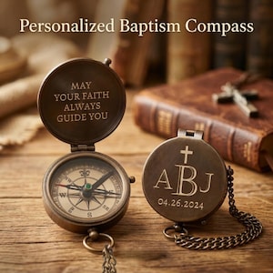 Baptism Gift for Boys – Personalized Engraved Compass – Christian ...